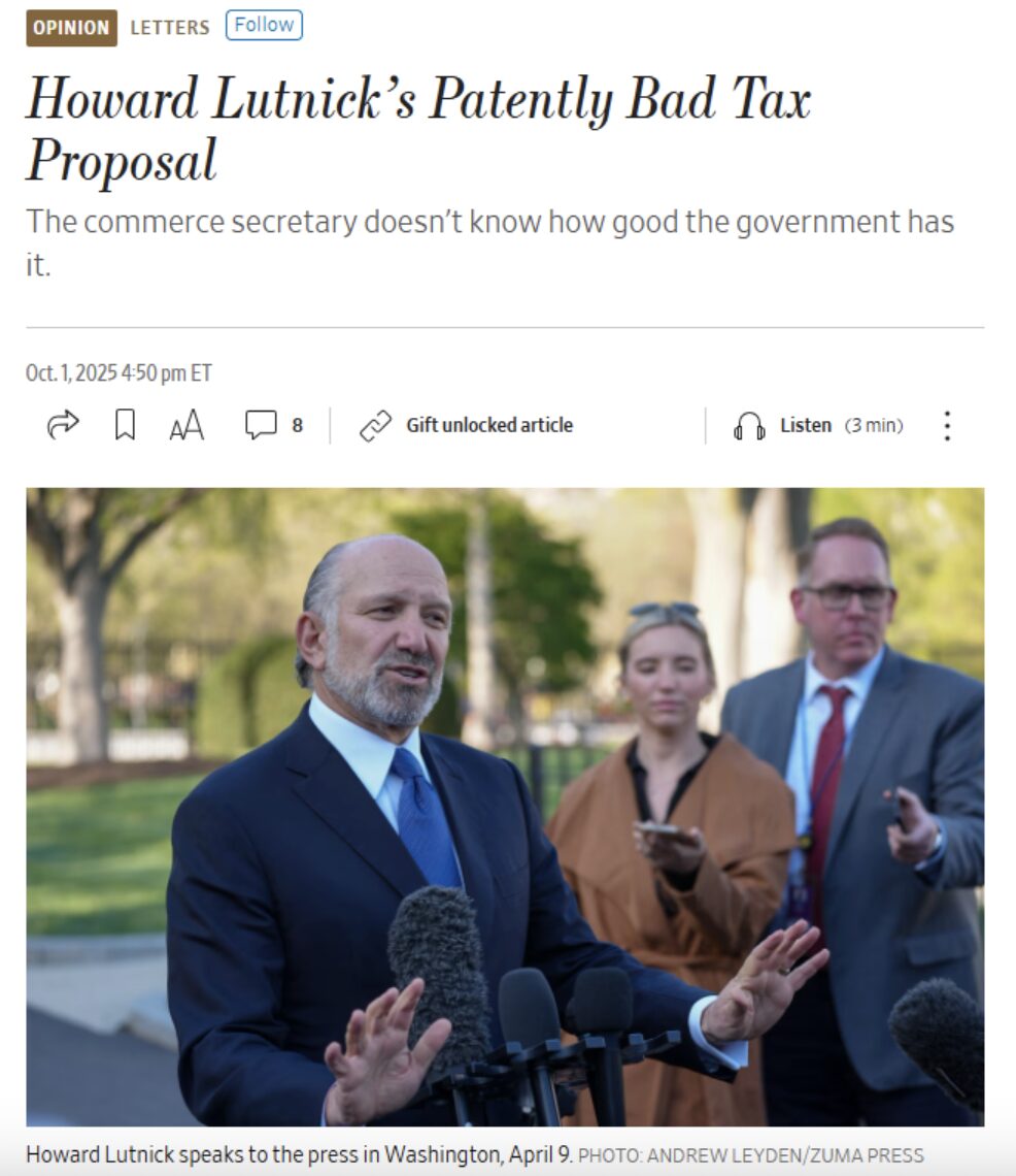 Lutnick's Absurd Thomas Edison Tax - Unleash Prosperity